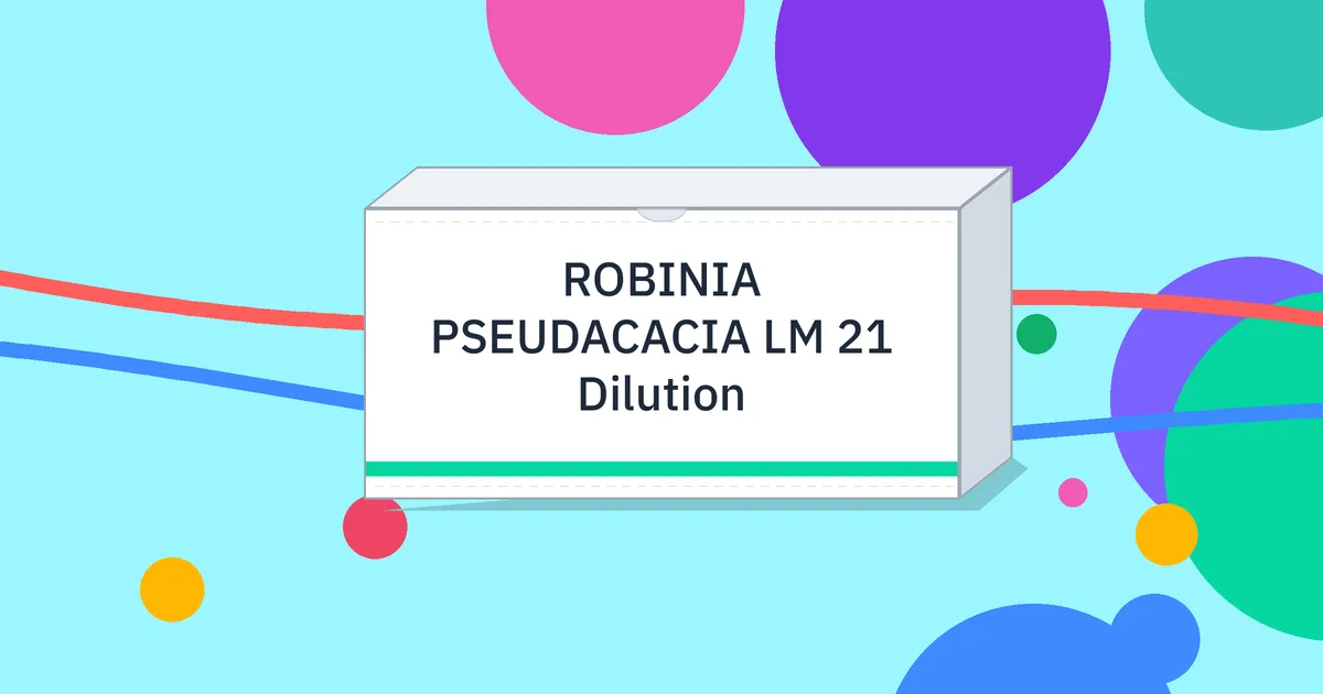 Symbolbild: Packung mit der Aufschrift ROBINIA PSEUDACACIA LM 21 Dilution (PZN 13055008) – Verfügbarkeit und Bezug in Apotheken in Frankfurt am Main