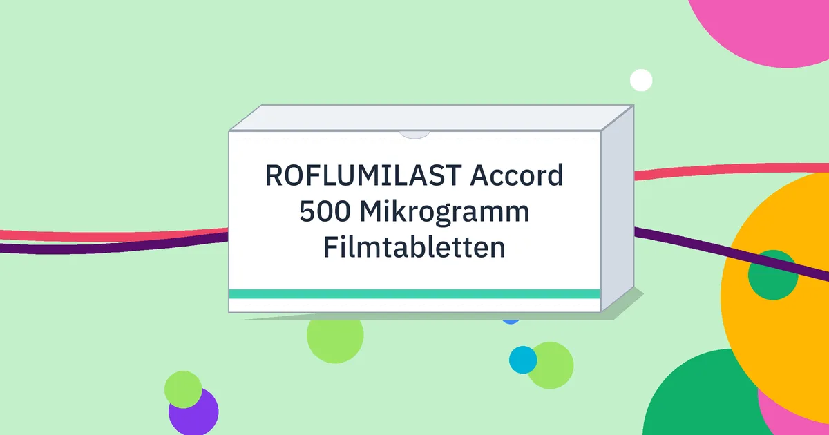 Symbolbild: Packung mit der Aufschrift ROFLUMILAST Accord 500 Mikrogramm Filmtabletten (PZN 16120657) – Verfügbarkeit und Bezug in Apotheken in Frankfurt am Main