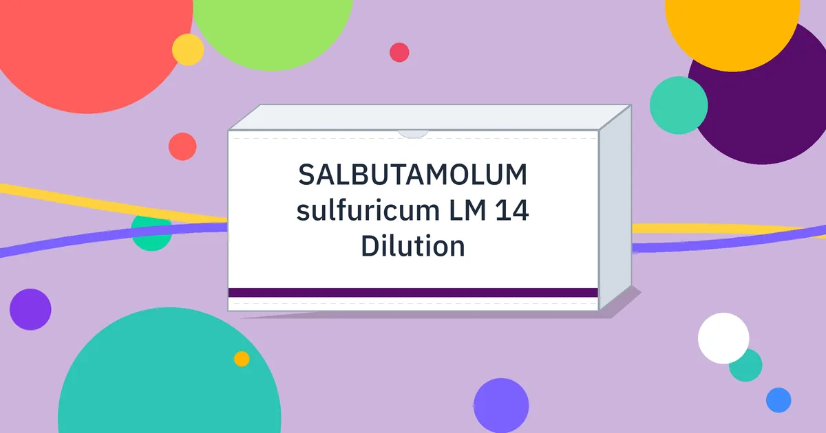 Symbolbild: Packung mit der Aufschrift SALBUTAMOLUM sulfuricum LM 14 Dilution (PZN 18271828) – Verfügbarkeit und Bezug in Apotheken in Frankfurt am Main