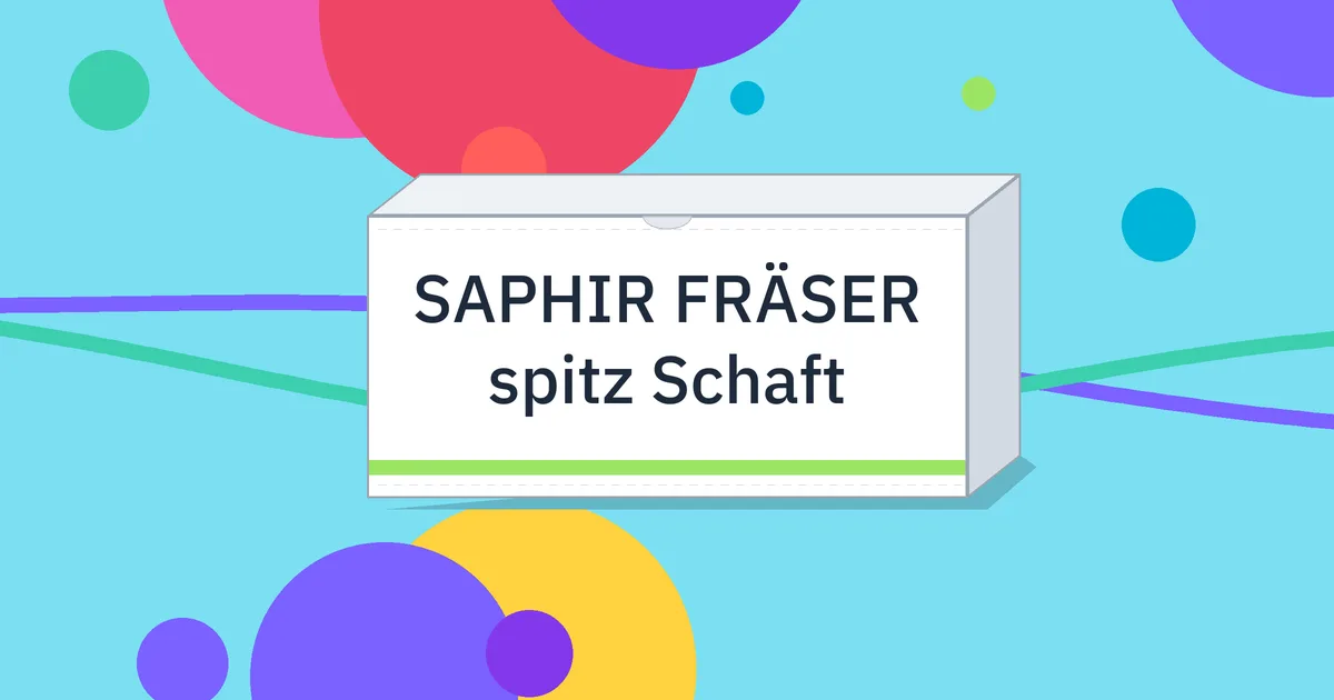 Symbolbild: Packung mit der Aufschrift SAPHIR FRÄSER spitz Schaft (PZN 02575360) – Verfügbarkeit und Bezug in Apotheken in Frankfurt am Main