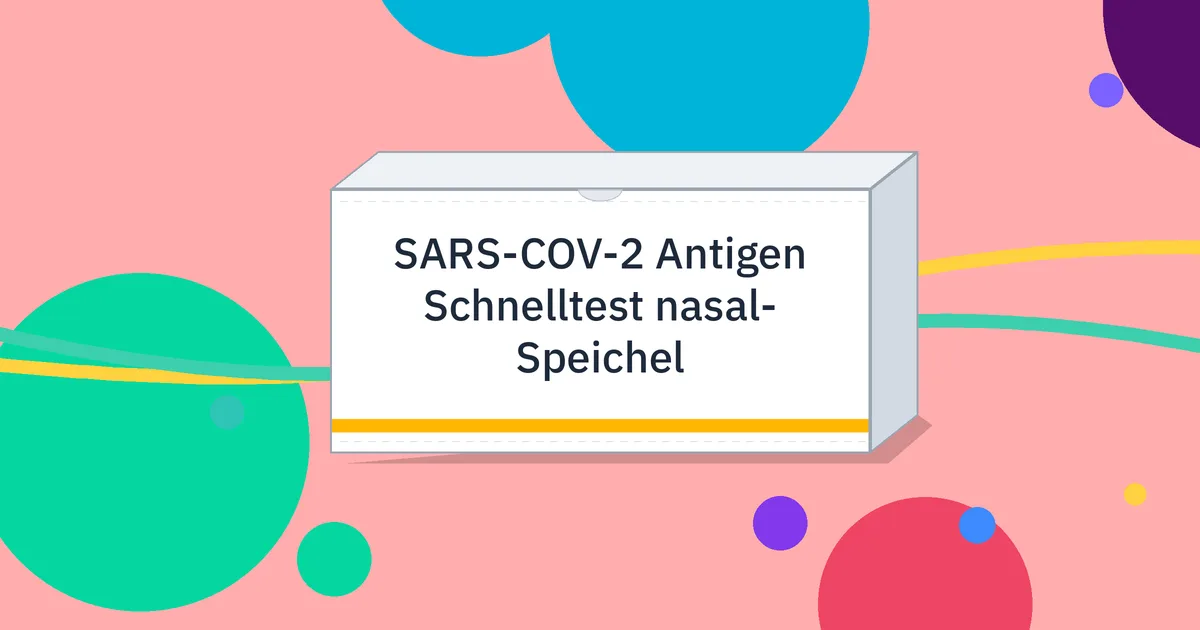 Symbolbild: Packung mit der Aufschrift SARS-COV-2 Antigen Schnelltest nasal-Speichel (PZN 18222764) – Verfügbarkeit und Bezug in Apotheken in Frankfurt am Main