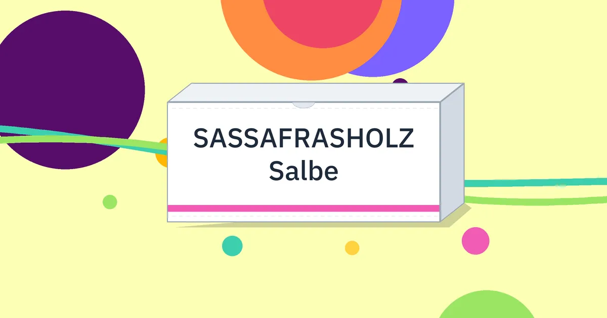 Symbolbild: Packung mit der Aufschrift SASSAFRASHOLZ Salbe (PZN 18439736) – Verfügbarkeit und Bezug in Apotheken in Frankfurt am Main