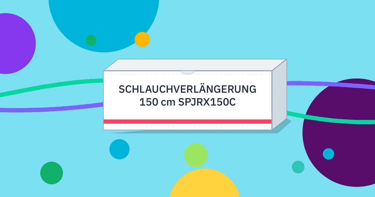 Symbolbild: Packung mit der Aufschrift SCHLAUCHVERLÄNGERUNG 150 cm SPJRX150C (PZN 18767481) – Verfügbarkeit und Bezug in Apotheken in Frankfurt am Main