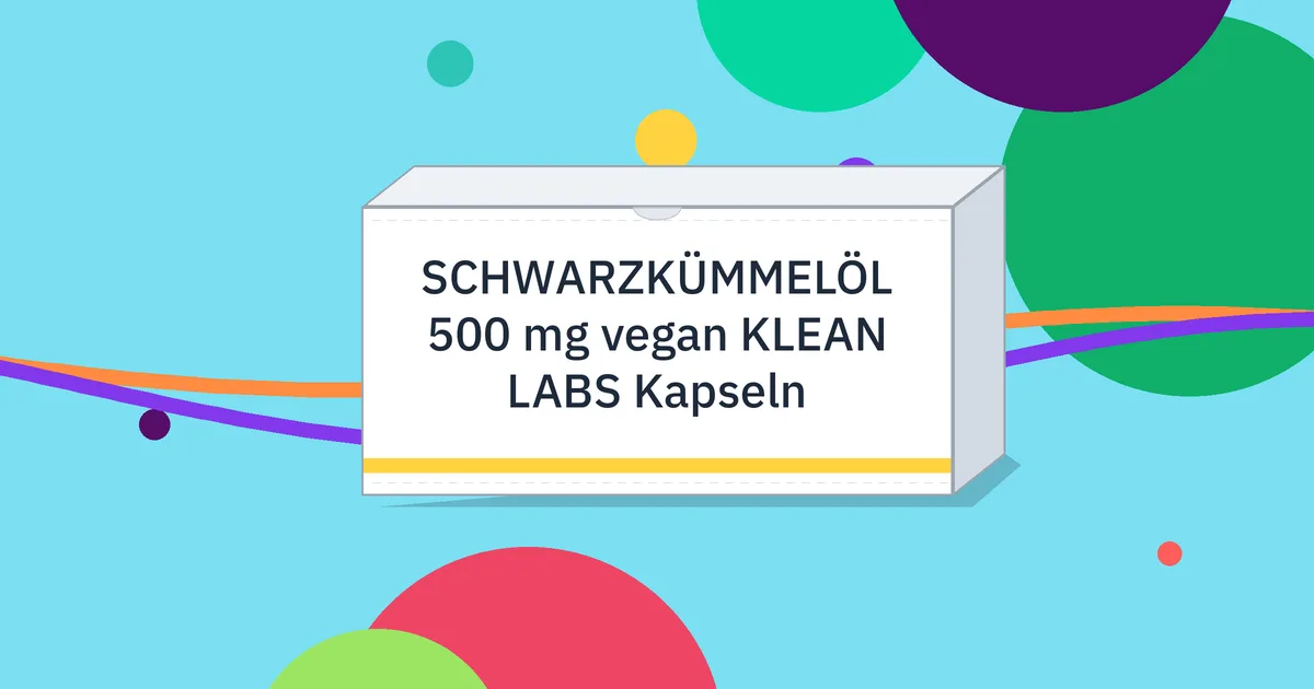 Symbolbild: Packung mit der Aufschrift SCHWARZKÜMMELÖL 500 mg vegan KLEAN LABS Kapseln (PZN 17205396) – Verfügbarkeit und Bezug in Apotheken in Frankfurt am Main