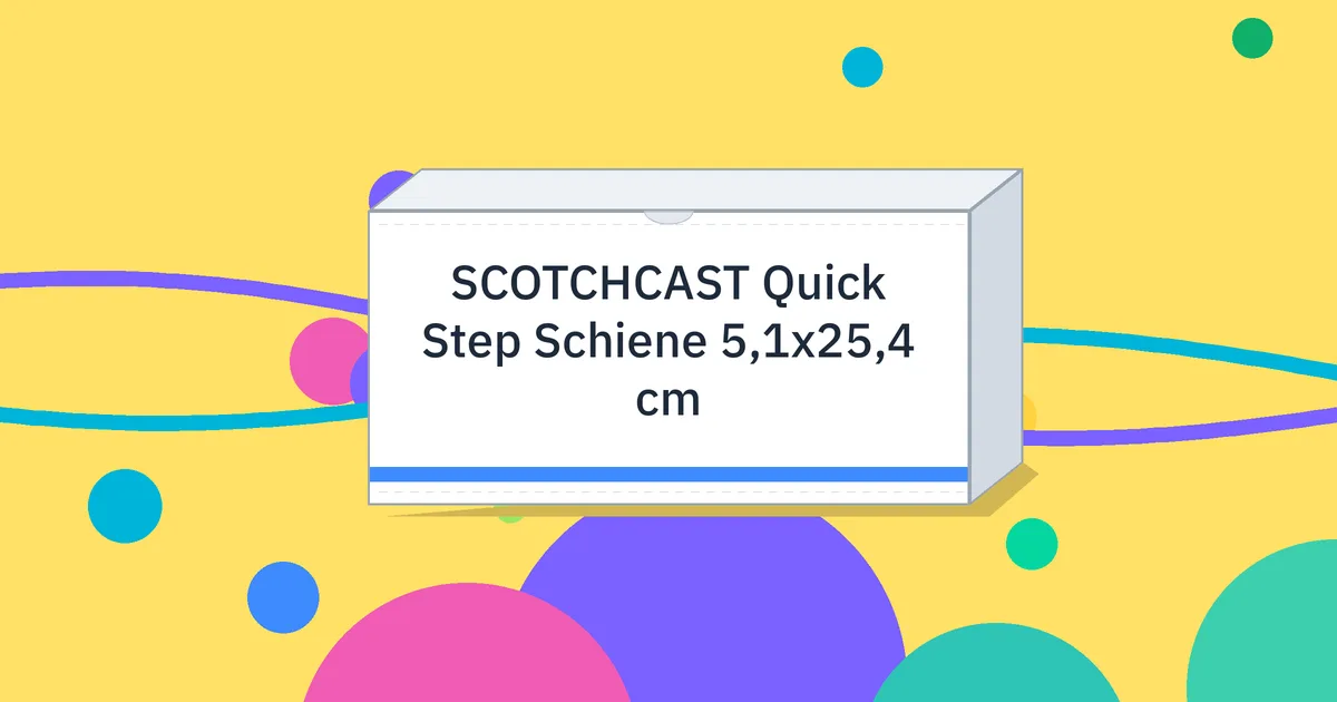 Symbolbild: Packung mit der Aufschrift SCOTCHCAST Quick Step Schiene 5,1x25,4 cm (PZN 17440128) – Verfügbarkeit und Bezug in Apotheken in Frankfurt am Main