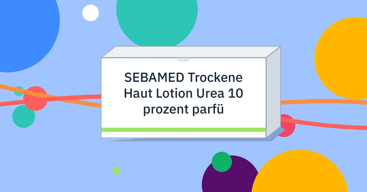 Symbolbild: Packung mit der Aufschrift SEBAMED Trockene Haut Lotion Urea 10 prozent parfü (PZN 09726715) – Verfügbarkeit und Bezug in Apotheken in Frankfurt am Main