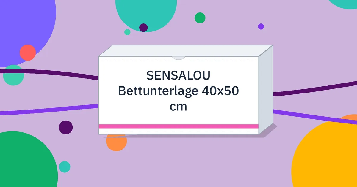 Symbolbild: Packung mit der Aufschrift SENSALOU Bettunterlage 40x50 cm (PZN 18302641) – Verfügbarkeit und Bezug in Apotheken in Frankfurt am Main