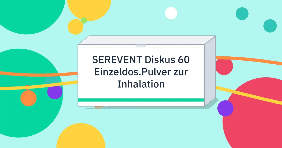 Symbolbild: Packung mit der Aufschrift SEREVENT Diskus 60 Einzeldos.Pulver zur Inhalation (PZN 05702600) – Verfügbarkeit und Bezug in Apotheken in Frankfurt am Main