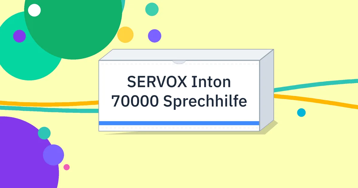 Symbolbild: Packung mit der Aufschrift SERVOX Inton 70000 Sprechhilfe (PZN 06303138) – Verfügbarkeit und Bezug in Apotheken in Frankfurt am Main