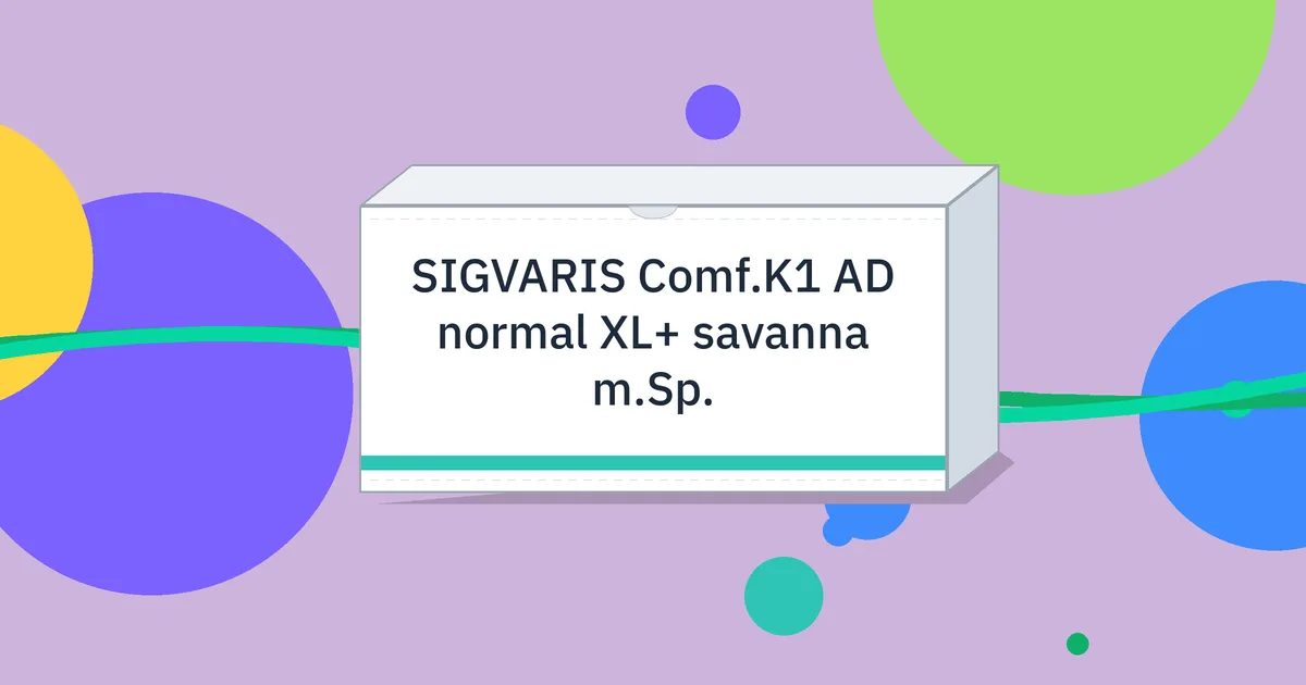 Symbolbild: Packung mit der Aufschrift SIGVARIS Comf.K1 AD normal XL+ savanna m.Sp. (PZN 17094442) – Verfügbarkeit und Bezug in Apotheken in Frankfurt am Main