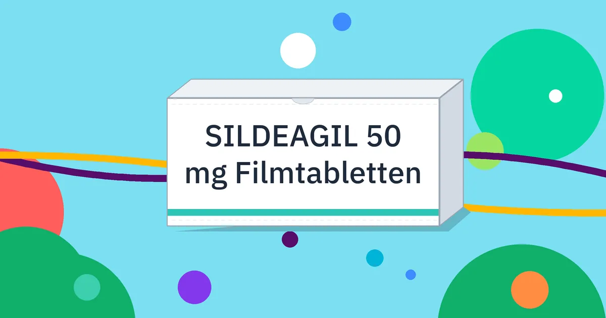 Symbolbild: Packung mit der Aufschrift SILDEAGIL 50 mg Filmtabletten (PZN 04077790) – Verfügbarkeit und Bezug in Apotheken in Frankfurt am Main