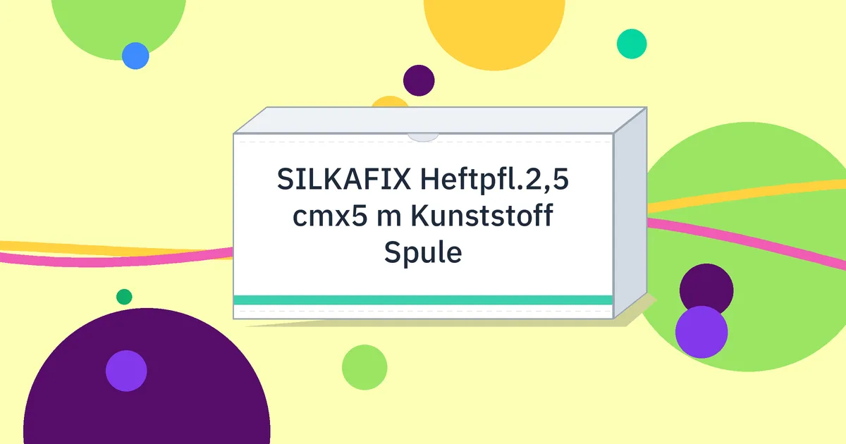 Symbolbild: Packung mit der Aufschrift SILKAFIX Heftpfl.2,5 cmx5 m Kunststoff Spule (PZN 18038322) – Verfügbarkeit und Bezug in Apotheken in Frankfurt am Main