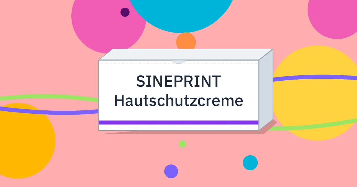 Symbolbild: Packung mit der Aufschrift SINEPRINT Hautschutzcreme (PZN 04632317) – Verfügbarkeit und Bezug in Apotheken in Frankfurt am Main