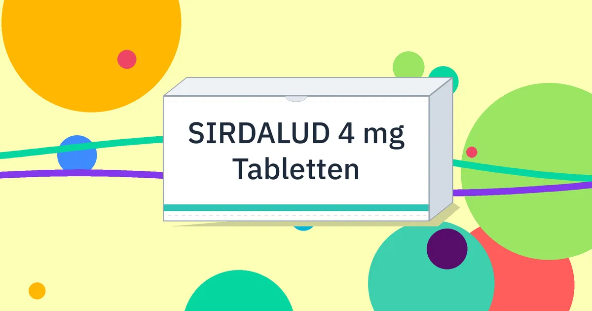 Symbolbild: Packung mit der Aufschrift SIRDALUD 4 mg Tabletten (PZN 03023504) – Verfügbarkeit und Bezug in Apotheken in Frankfurt am Main