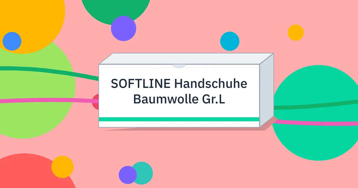 Symbolbild: Packung mit der Aufschrift SOFTLINE Handschuhe Baumwolle Gr.L (PZN 08761514) – Verfügbarkeit und Bezug in Apotheken in Frankfurt am Main