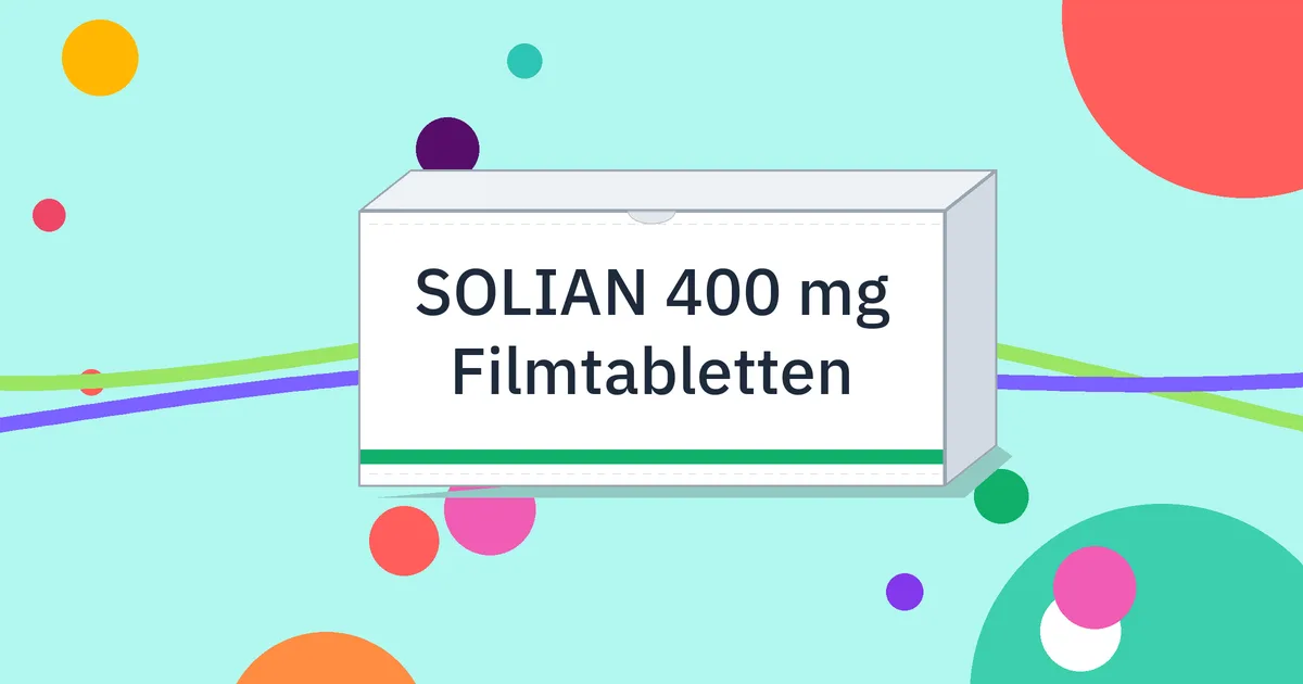 Symbolbild: Packung mit der Aufschrift SOLIAN 400 mg Filmtabletten (PZN 06136433) – Verfügbarkeit und Bezug in Apotheken in Frankfurt am Main