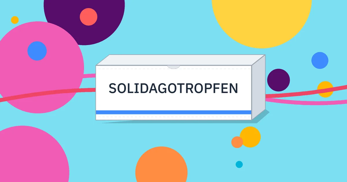 Symbolbild: Packung mit der Aufschrift SOLIDAGOTROPFEN (PZN 11052738) – Verfügbarkeit und Bezug in Apotheken in Frankfurt am Main