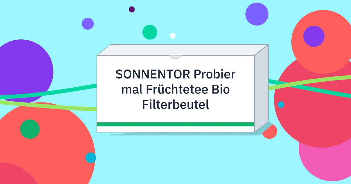 Symbolbild: Packung mit der Aufschrift SONNENTOR Probier mal Früchtetee Bio Filterbeutel (PZN 18902453) – Verfügbarkeit und Bezug in Apotheken in Frankfurt am Main
