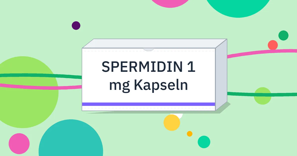 Symbolbild: Packung mit der Aufschrift SPERMIDIN 1 mg Kapseln (PZN 16837728) – Verfügbarkeit und Bezug in Apotheken in Frankfurt am Main