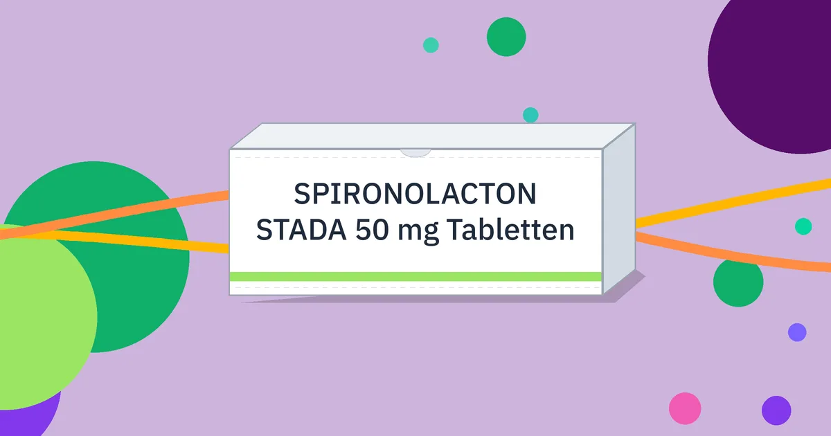Symbolbild: Packung mit der Aufschrift SPIRONOLACTON STADA 50 mg Tabletten (PZN 07571272) – Verfügbarkeit und Bezug in Apotheken in Frankfurt am Main