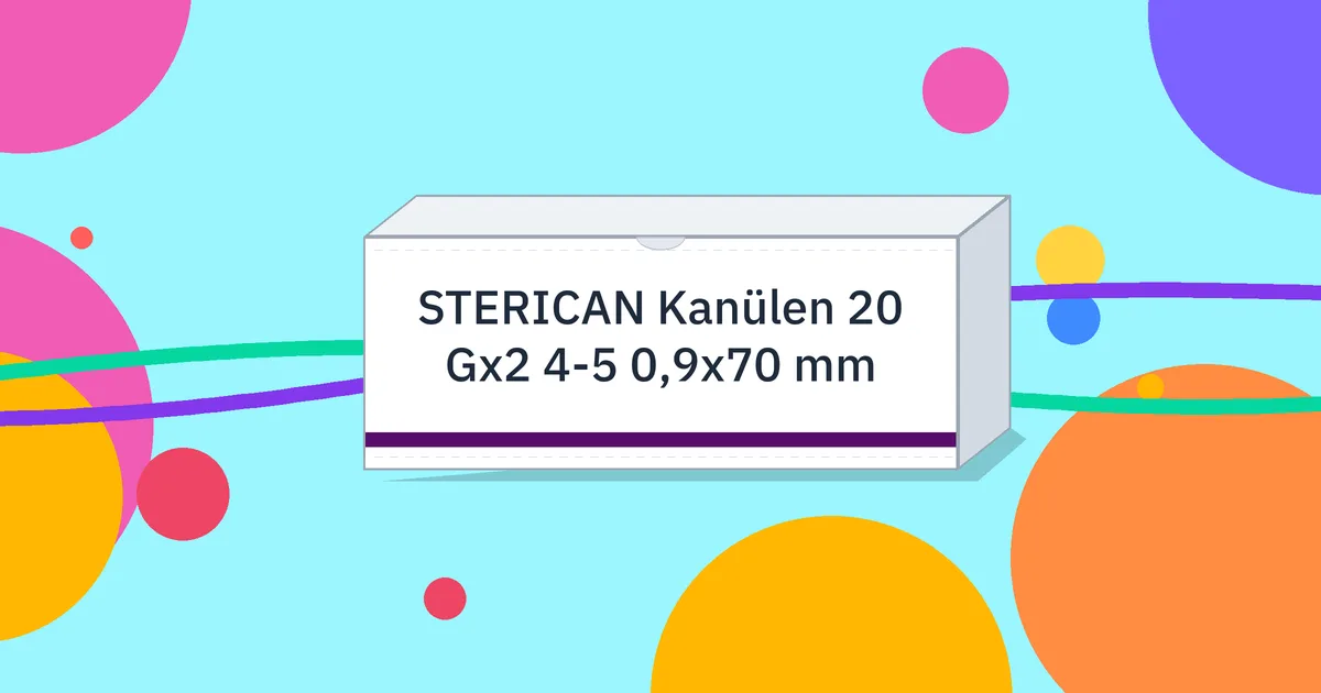 Symbolbild: Packung mit der Aufschrift STERICAN Kanülen 20 Gx2 4-5 0,9x70 mm (PZN 19531289) – Verfügbarkeit und Bezug in Apotheken in Frankfurt am Main