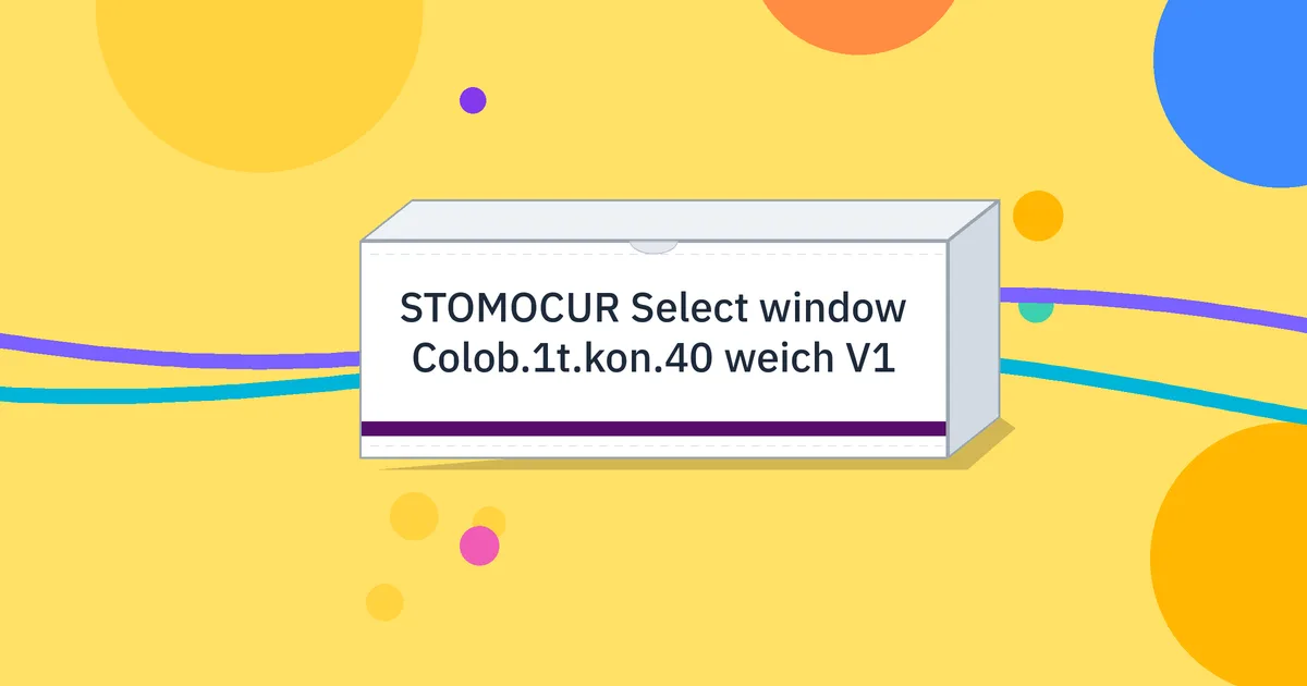 Symbolbild: Packung mit der Aufschrift STOMOCUR Select window Colob.1t.kon.40 weich V1 (PZN 10521444) – Verfügbarkeit und Bezug in Apotheken in Frankfurt am Main