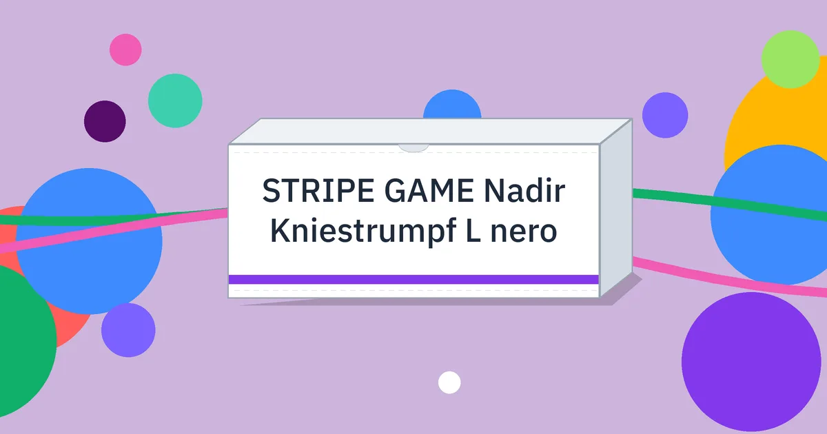 Symbolbild: Packung mit der Aufschrift STRIPE GAME Nadir Kniestrumpf L nero (PZN 20719911) – Verfügbarkeit und Bezug in Apotheken in Frankfurt am Main