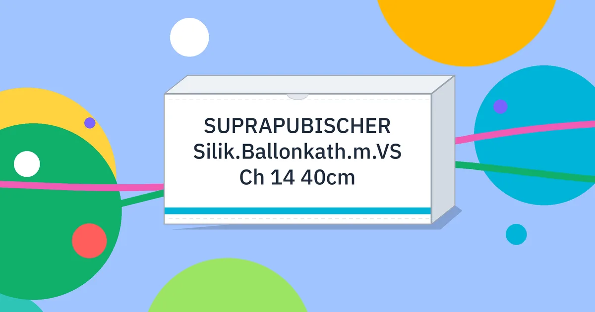 Symbolbild: Packung mit der Aufschrift SUPRAPUBISCHER Silik.Ballonkath.m.VS Ch 14 40cm (PZN 10184886) – Verfügbarkeit und Bezug in Apotheken in Frankfurt am Main