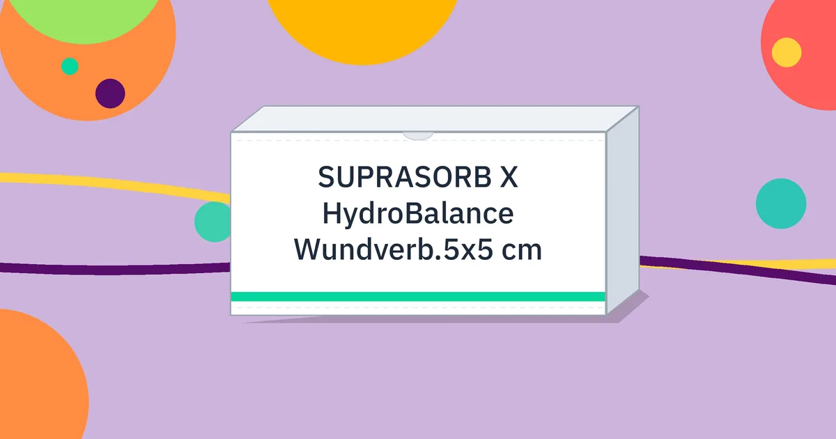 Symbolbild: Packung mit der Aufschrift SUPRASORB X HydroBalance Wundverb.5x5 cm (PZN 13345812) – Verfügbarkeit und Bezug in Apotheken in Frankfurt am Main