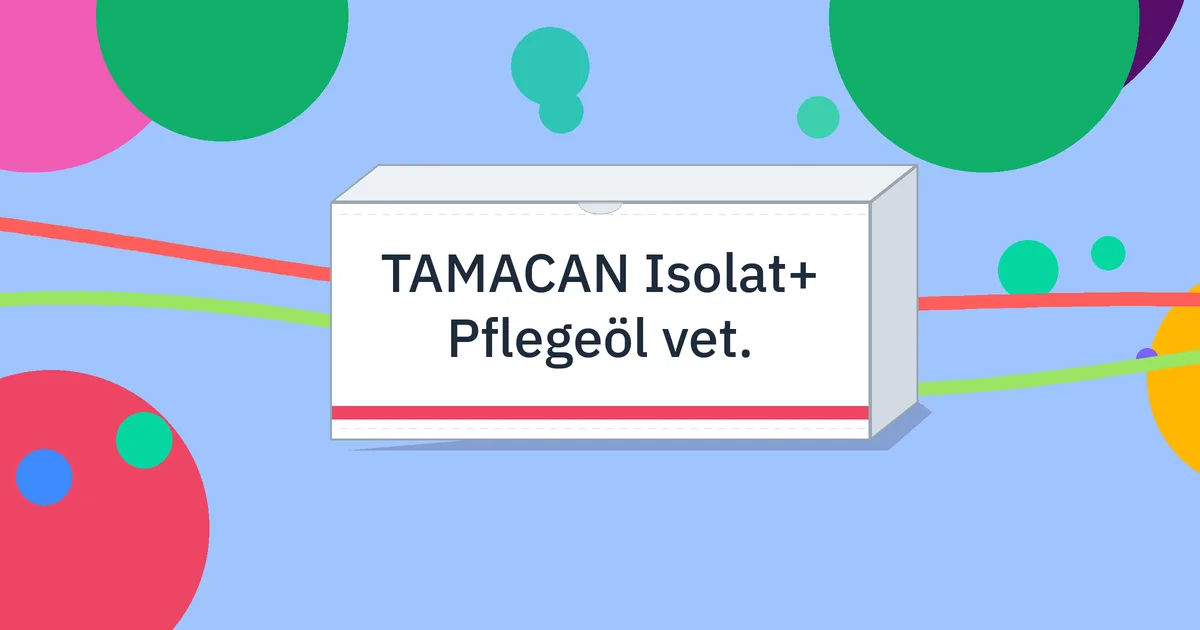Symbolbild: Packung mit der Aufschrift TAMACAN Isolat+ Pflegeöl vet. (PZN 19845473) – Verfügbarkeit und Bezug in Apotheken in Frankfurt am Main