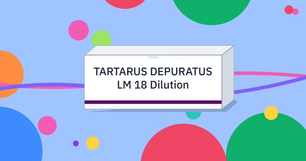Symbolbild: Packung mit der Aufschrift TARTARUS DEPURATUS LM 18 Dilution (PZN 13688280) – Verfügbarkeit und Bezug in Apotheken in Frankfurt am Main