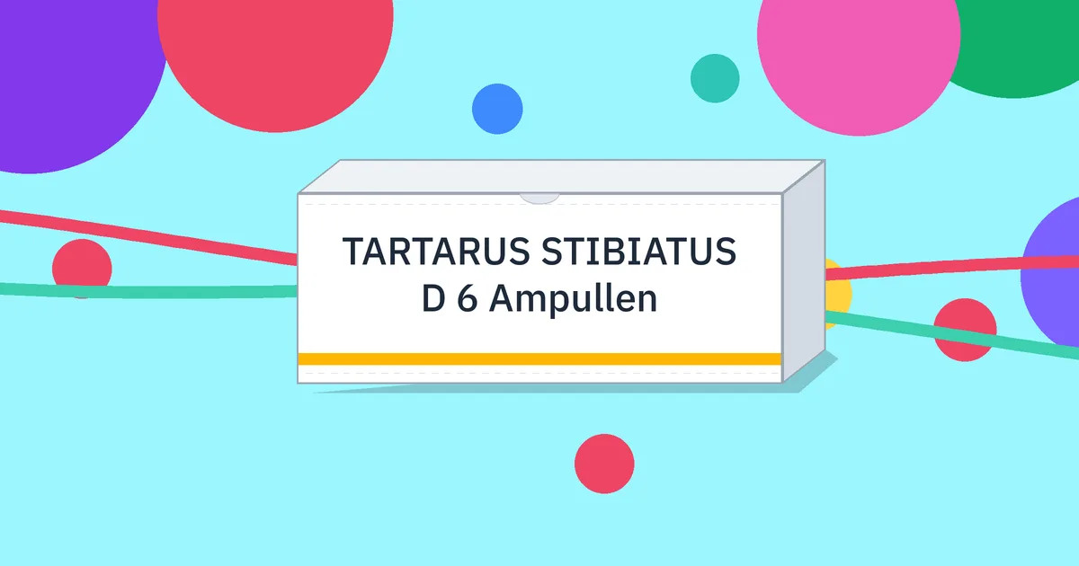 Symbolbild: Packung mit der Aufschrift TARTARUS STIBIATUS D 6 Ampullen (PZN 11708630) – Verfügbarkeit und Bezug in Apotheken in Frankfurt am Main