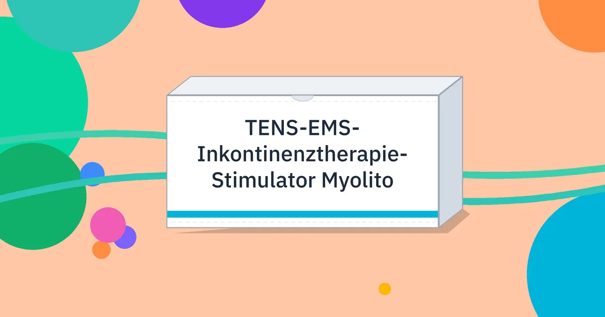 Symbolbild: Packung mit der Aufschrift TENS-EMS-Inkontinenztherapie-Stimulator Myolito (PZN 01266094) – Verfügbarkeit und Bezug in Apotheken in Frankfurt am Main