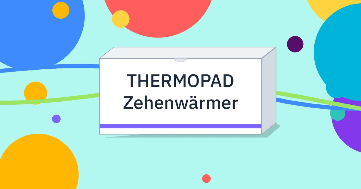 Symbolbild: Packung mit der Aufschrift THERMOPAD Zehenwärmer (PZN 10782676) – Verfügbarkeit und Bezug in Apotheken in Frankfurt am Main