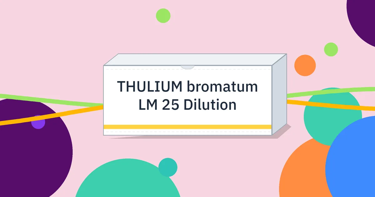 Symbolbild: Packung mit der Aufschrift THULIUM bromatum LM 25 Dilution (PZN 13691187) – Verfügbarkeit und Bezug in Apotheken in Frankfurt am Main