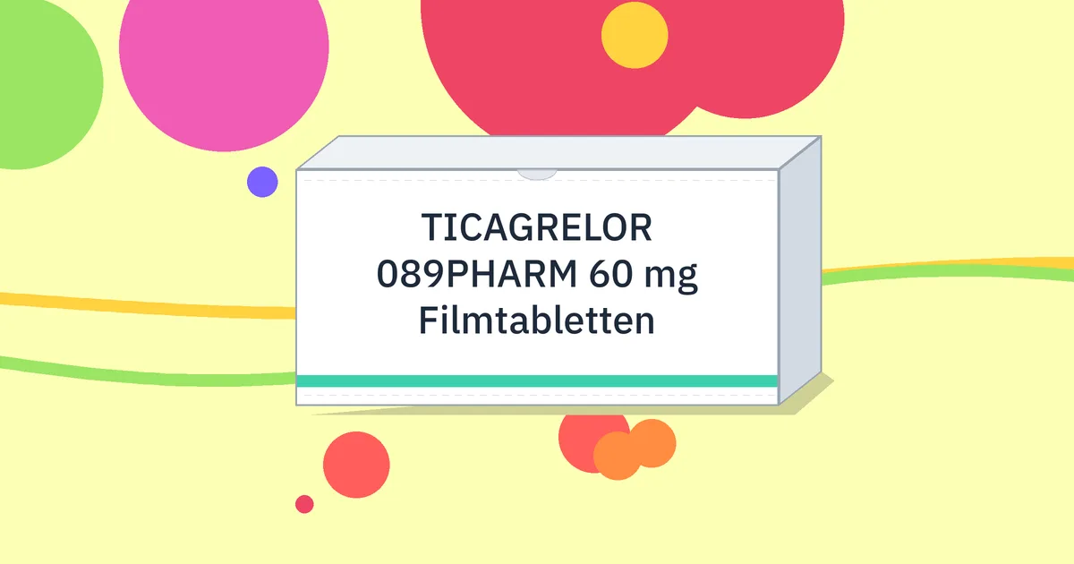 Symbolbild: Packung mit der Aufschrift TICAGRELOR 089PHARM 60 mg Filmtabletten (PZN 19830543) – Verfügbarkeit und Bezug in Apotheken in Frankfurt am Main