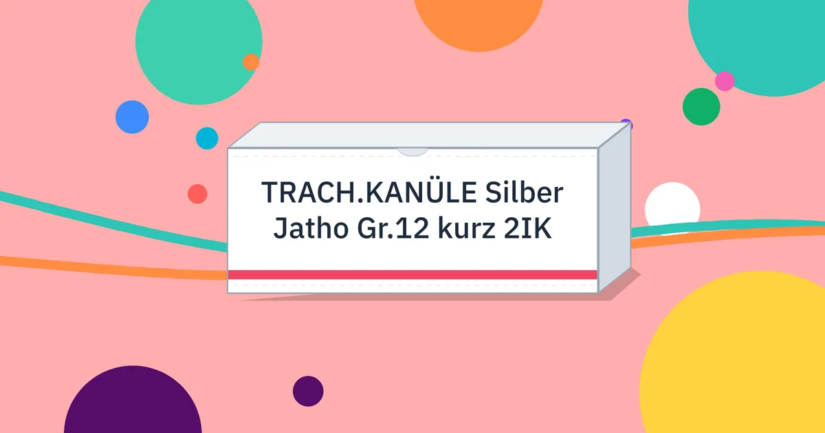 Symbolbild: Packung mit der Aufschrift TRACH.KANÜLE Silber Jatho Gr.12 kurz 2IK (PZN 06988194) – Verfügbarkeit und Bezug in Apotheken in Frankfurt am Main