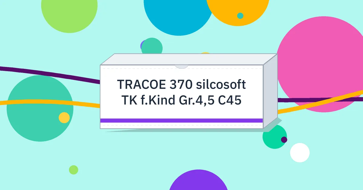 Symbolbild: Packung mit der Aufschrift TRACOE 370 silcosoft TK f.Kind Gr.4,5 C45 (PZN 14314570) – Verfügbarkeit und Bezug in Apotheken in Frankfurt am Main