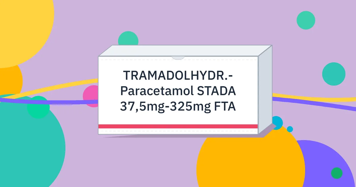 Symbolbild: Packung mit der Aufschrift TRAMADOLHYDR.-Paracetamol STADA 37,5mg-325mg FTA (PZN 14307788) – Verfügbarkeit und Bezug in Apotheken in Frankfurt am Main
