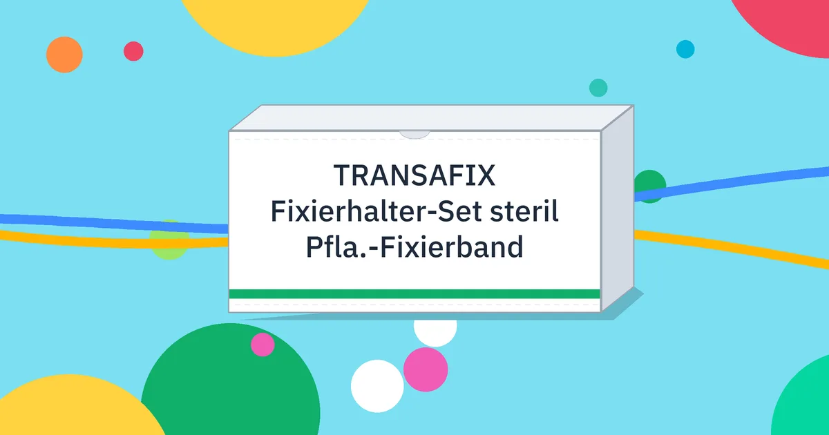 Symbolbild: Packung mit der Aufschrift TRANSAFIX Fixierhalter-Set steril Pfla.-Fixierband (PZN 18817144) – Verfügbarkeit und Bezug in Apotheken in Frankfurt am Main