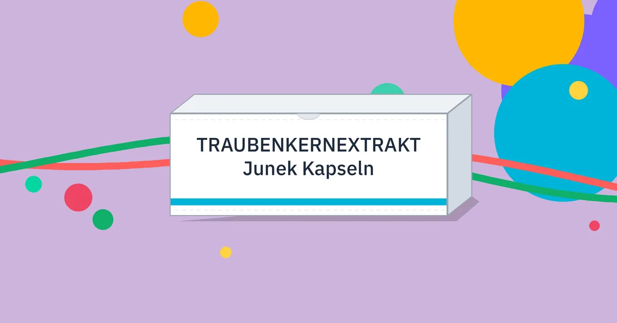 Symbolbild: Packung mit der Aufschrift TRAUBENKERNEXTRAKT Junek Kapseln (PZN 00137354) – Verfügbarkeit und Bezug in Apotheken in Frankfurt am Main