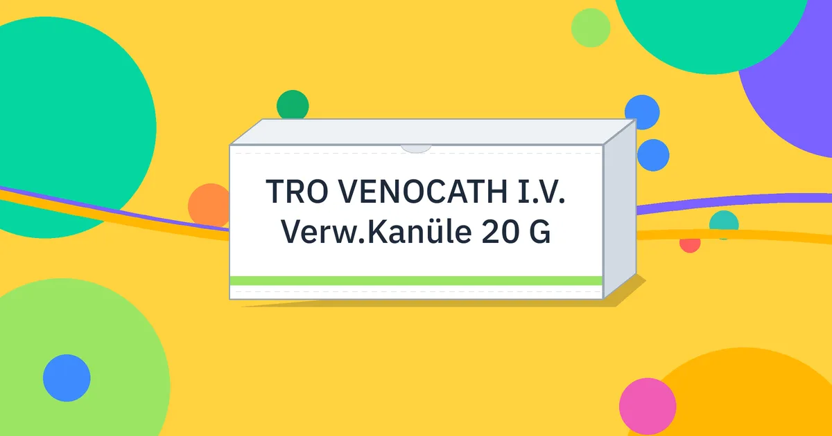 Symbolbild: Packung mit der Aufschrift TRO VENOCATH I.V. Verw.Kanüle 20 G (PZN 11187616) – Verfügbarkeit und Bezug in Apotheken in Frankfurt am Main