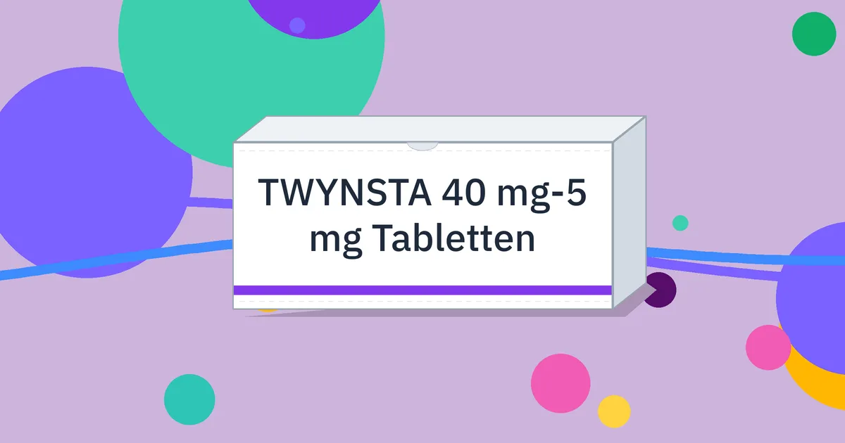 Symbolbild: Packung mit der Aufschrift TWYNSTA 40 mg-5 mg Tabletten (PZN 14001256) – Verfügbarkeit und Bezug in Apotheken in Frankfurt am Main