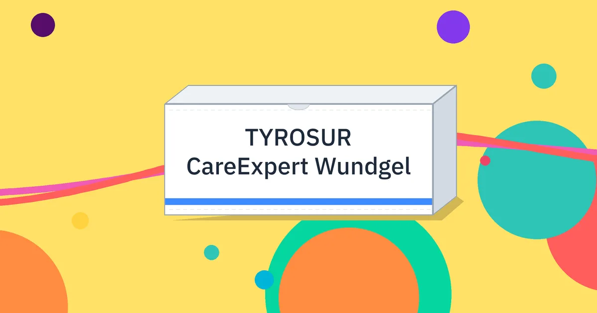 Symbolbild: Packung mit der Aufschrift TYROSUR CareExpert Wundgel (PZN 12742451) – Verfügbarkeit und Bezug in Apotheken in Frankfurt am Main