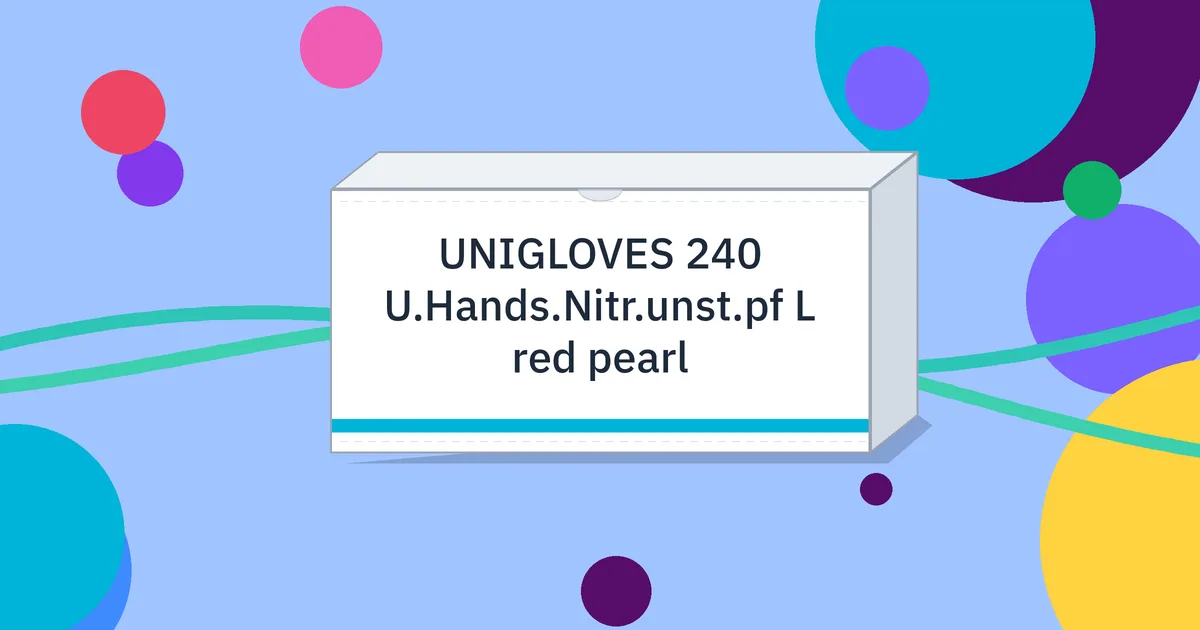 Symbolbild: Packung mit der Aufschrift UNIGLOVES 240 U.Hands.Nitr.unst.pf L red pearl (PZN 18102379) – Verfügbarkeit und Bezug in Apotheken in Frankfurt am Main