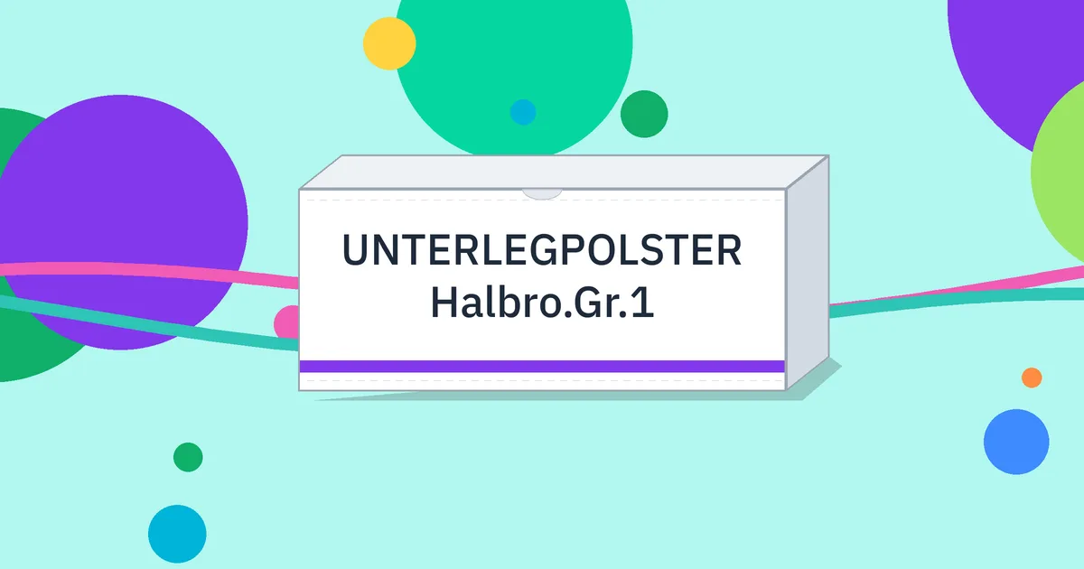 Symbolbild: Packung mit der Aufschrift UNTERLEGPOLSTER Halbro.Gr.1 (PZN 02445189) – Verfügbarkeit und Bezug in Apotheken in Frankfurt am Main