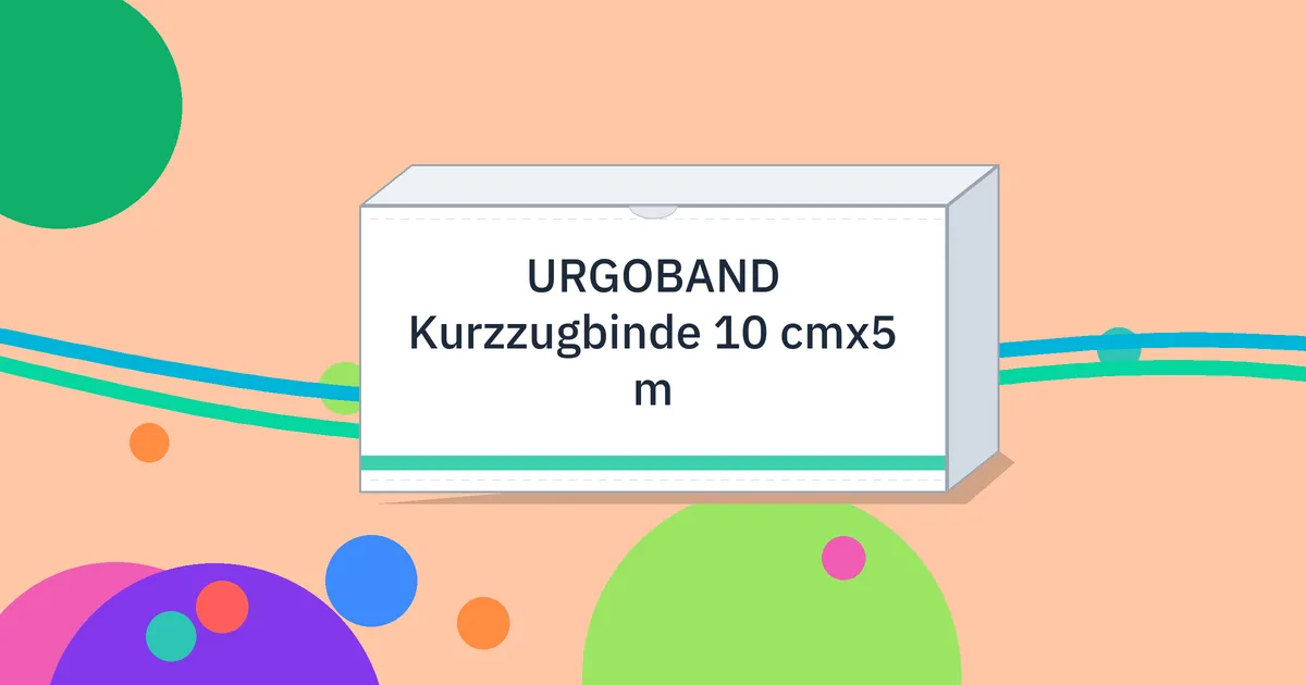 Symbolbild: Packung mit der Aufschrift URGOBAND Kurzzugbinde 10 cmx5 m (PZN 04997237) – Verfügbarkeit und Bezug in Apotheken in Frankfurt am Main