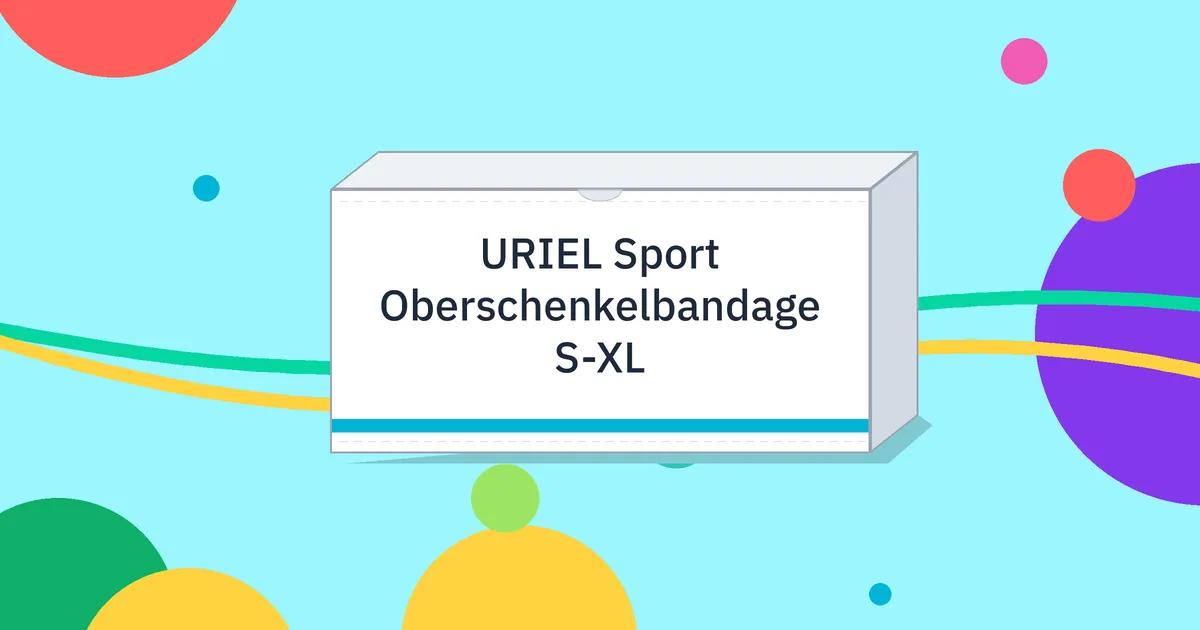 Symbolbild: Packung mit der Aufschrift URIEL Sport Oberschenkelbandage S-XL (PZN 01556656) – Verfügbarkeit und Bezug in Apotheken in Frankfurt am Main