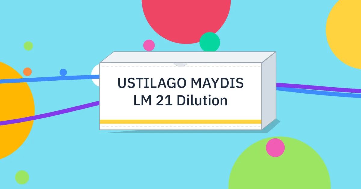 Symbolbild: Packung mit der Aufschrift USTILAGO MAYDIS LM 21 Dilution (PZN 13258208) – Verfügbarkeit und Bezug in Apotheken in Frankfurt am Main