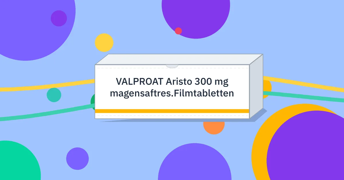 Symbolbild: Packung mit der Aufschrift VALPROAT Aristo 300 mg magensaftres.Filmtabletten (PZN 07420047) – Verfügbarkeit und Bezug in Apotheken in Frankfurt am Main
